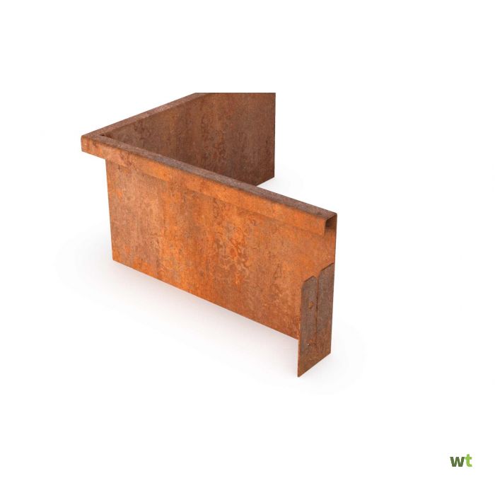Afboording Cortenedge Cortenstaal buitenhoek met rand 30x30cm 15cm hoog ...