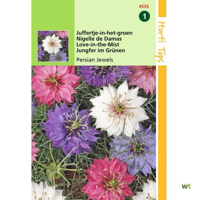 Zaden Nigella Juffertje-in-het-groen Persian Jewels gemengd Hortitops
