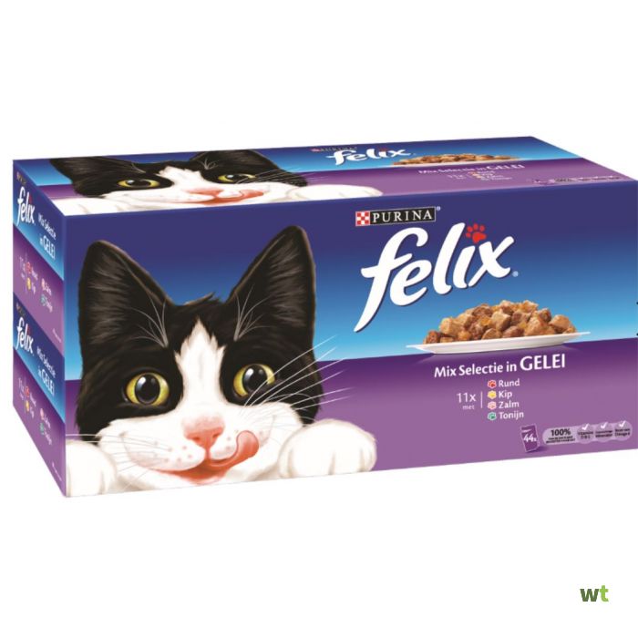 Purina felix mix selectie in gelei 44-pack portiezakjes 44x100g