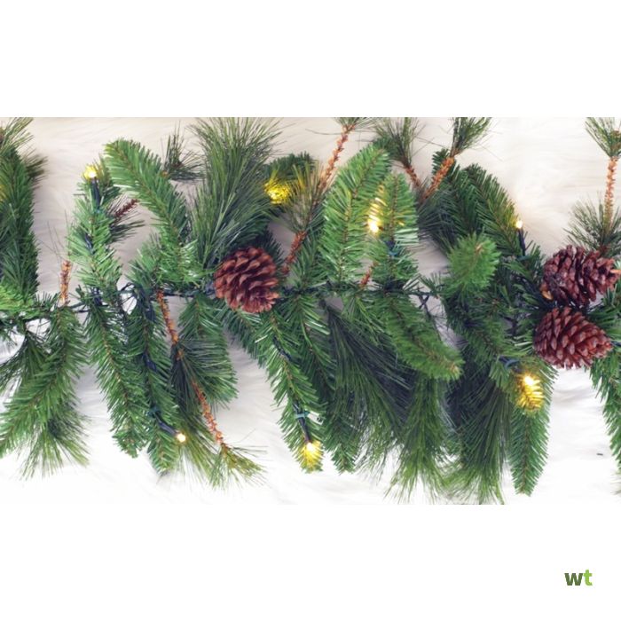 Northern Spruce guirlande slinger 270 x 30 cm met warm LED kerstboom ...