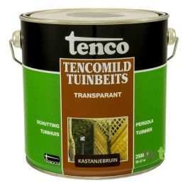 Transparant kastanjebruin 2,5l tencomild verf/beits Tenco